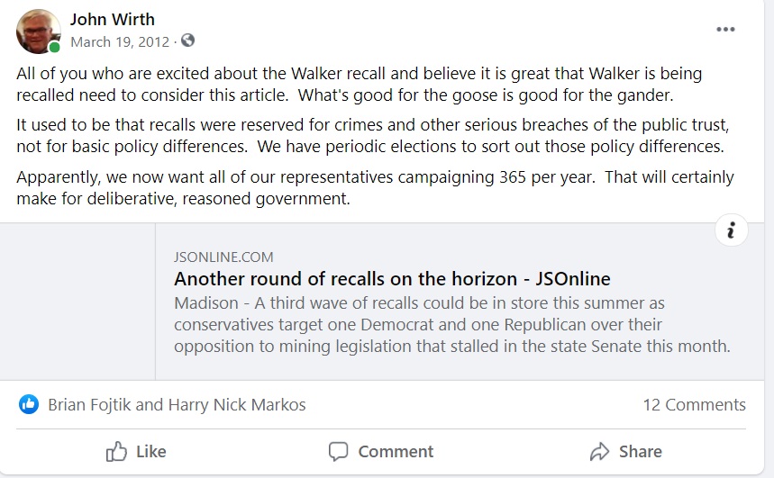 John Wirth, Serving Mequon as Mayor, Paid for by Friends of John Wirth, Why Did I Join in the ...